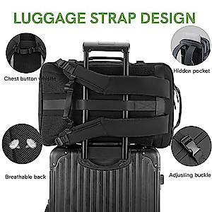 VGOAL Carry on Backpack,Flight Approved 35L Expandable Travel Backpacks Weekender Overnight Luggage Bag Daypack Business Extra Large Backpack Fits up to 17.3" Laptop for Men & Women