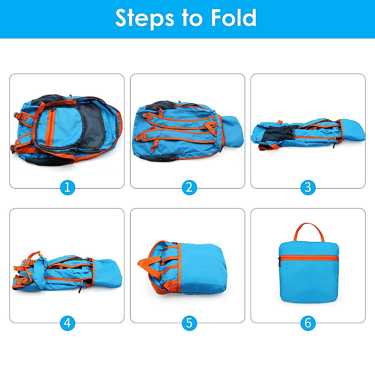 BEIJITA 20L Lightweight Hiking Backpack, Foldable Waterproof Back Pack, Packable Small Travel Backpack for Men, Ultra Lightweight Backpack for Women Men(Black)