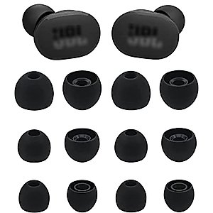 ALXCD Ear Tips Compatible with JBL Tune 130NC TWS in-Ear Earbuds, 6 Pairs S/M/L Sizes Replacement Soft Silicone Earbud Tips Eartips, Compatible with JBL Tune 130NC TWS, Black