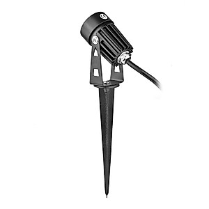 Lemonbest 2pcs Bright Outdoor Landscape LED Lighting Mini Lawn Lamp with 110V AC Power Plug for Garden Path Courtyard Spot Lights Cool White