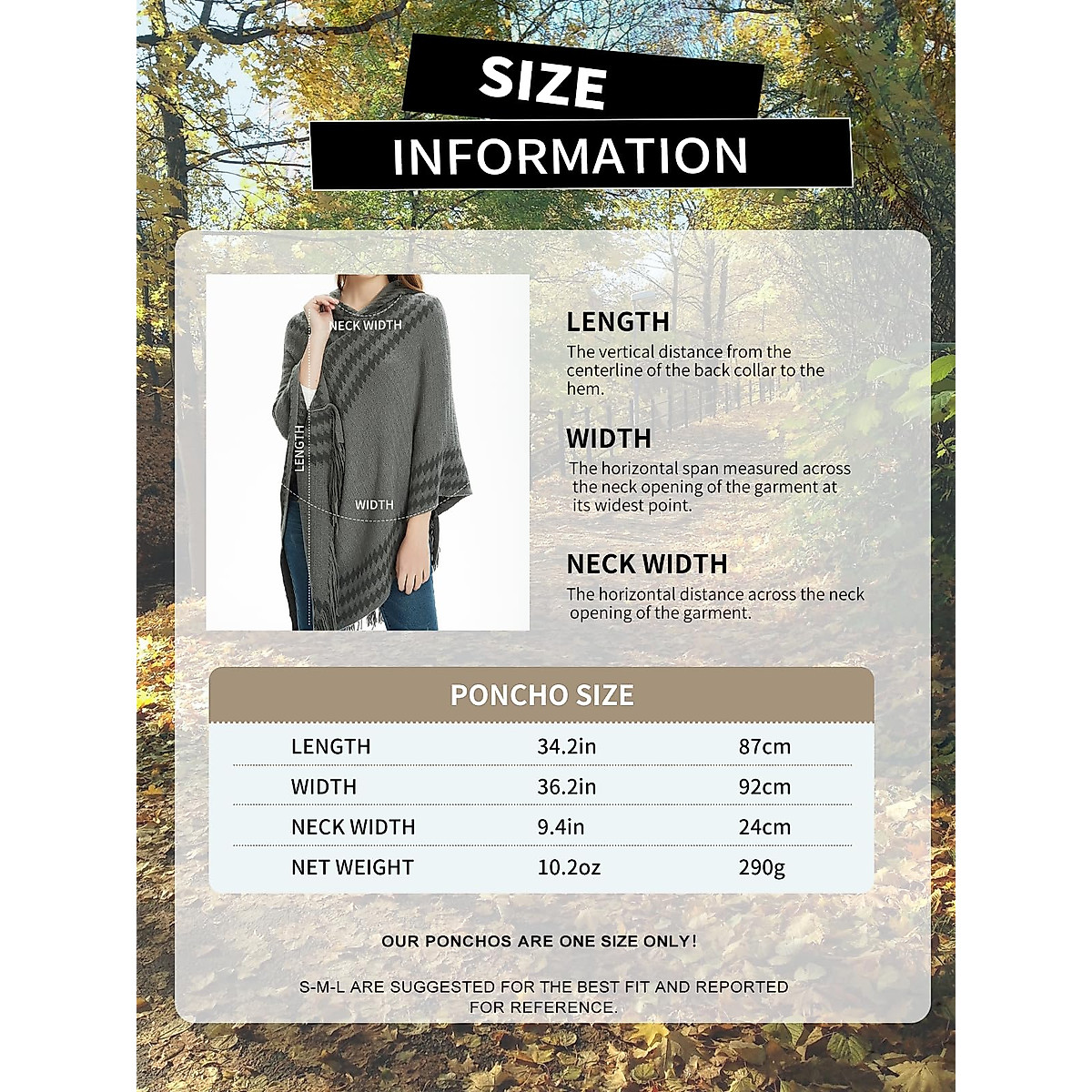 Ferand Soft Pullover Poncho Sweater Cape with Hood for Women, One size, Beige