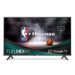 Hisense 40-Inch Class A4 Series FHD 1080p Google Smart TV (40A4K) - DTS Virtual: X, Game & Sports Modes, Chromecast Built-in, Alexa Compatibility, Black