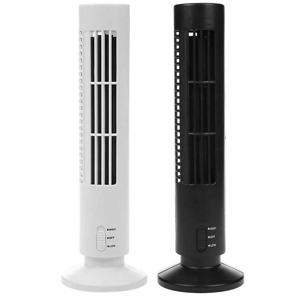 Gonetre Portable Air Cooler Vertical Bladeless Fan USB Desktop Air Conditioner Fan Mini Cooling Tower Fan for Home Office (Black)