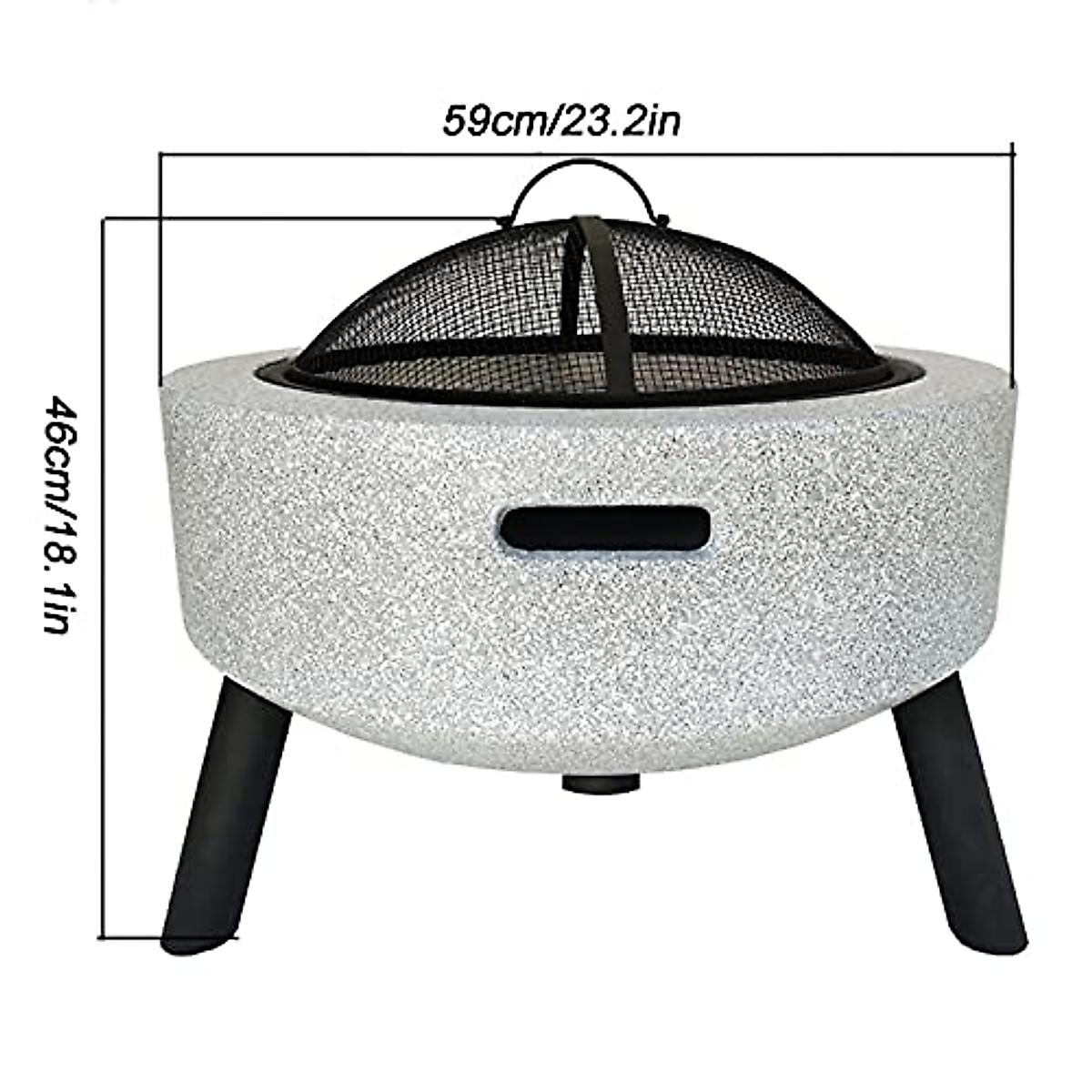 LEAYAN Garden Fire Pit Grill Bowl Grill Barbecue Rack Fire Pit Outdoor fire Pit Table, 23-inch Villa Courtyard Wood Burning fire Pit, Used for Outdoor Cooking and Barbecue