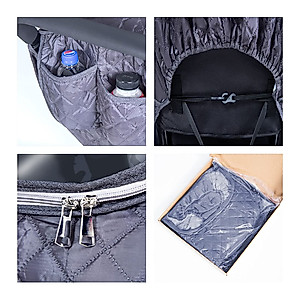 Winter Stroller Weather Shield Universal,Baby Stroller Rain Cover Waterproof,Travel Strollers Raincoat,Pushchairs Accessories,for Colder Weather,Protect from Snow Wind Sun Dust (Dark Gray)