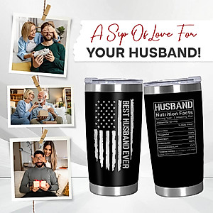 TEEZWONDER Mens Gifts for Him Husband - Stainless Steel Insulated Coffee Tumbler With Lid 20 Oz - Anniversary Birthday Gifts for Him Husband from Wife