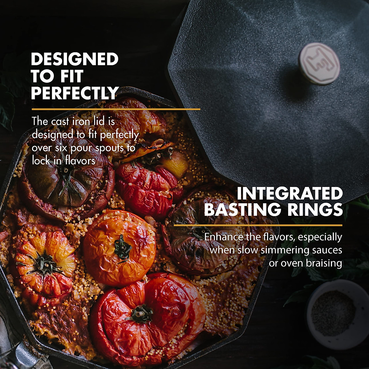 FINEX 10" Cast Iron Skillet Lid with Brass Handle, Modern Heirloom, Handcrafted in the USA, Pre-seasoned with Organic Flaxseed Oil