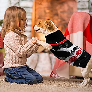 4 Pieces Dog Christmas Sweater Warm Knit Dog Sweater Turtleneck Cute Soft Dog Sweater Costume Reindeer Snowflake Dog Christmas Outfit Cold Weather Pet Christmas Clothes for Dog Puppy (Small)