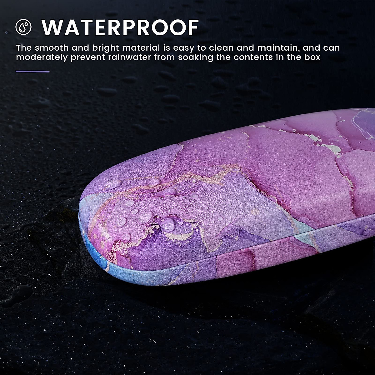 molshine Hard Shell PU Leather Glasses Case,Travel Portable Eyeglass Case for Men Women Girl Travel Study Work (Purple)