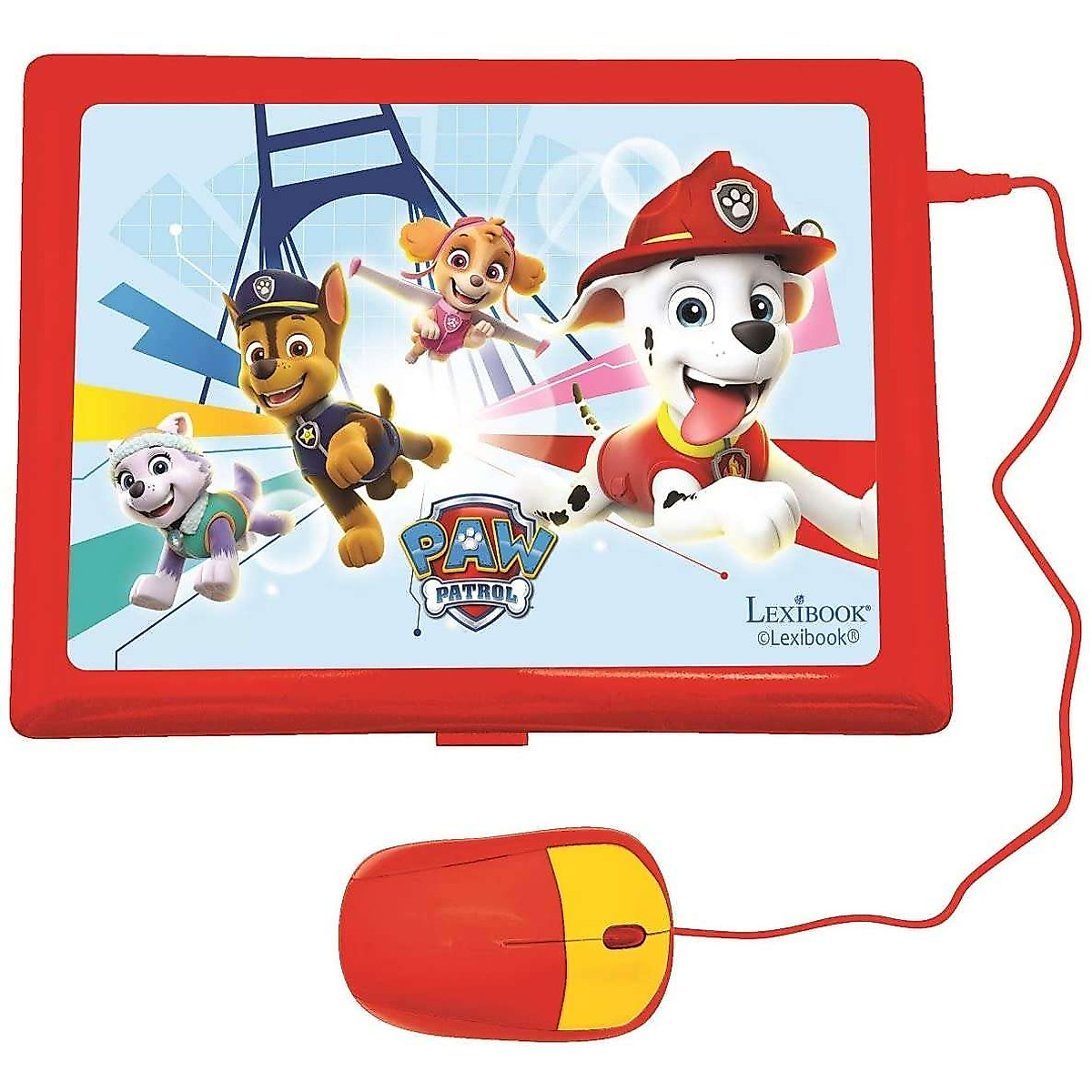 Lexibook Paw Patrol - Educational and Bilingual Laptop Spanish/English - Toy for Child Kid (Boys & Girls) 124 Activities, Learn Play Games and Music with Chase Marshall - Red/Blue JC598PAi2