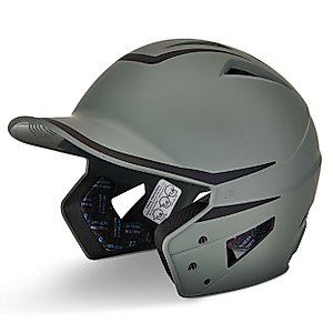CHAMPRO HX Legend Plus Performance Baseball Batting Helmet with Removeable Jaw Guard in Two-Tone Color Matte Finish, Graphite, Black, Junior (HXM2GRJ) Medium