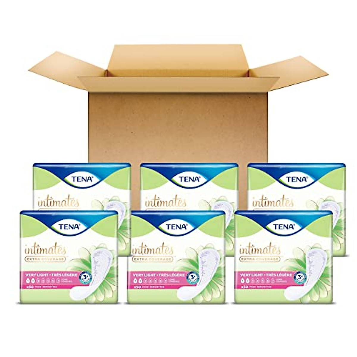 TENA Incontinence Liners for Women, Very Light Absorbency, Extra Coverage, Intimates - 300 Count