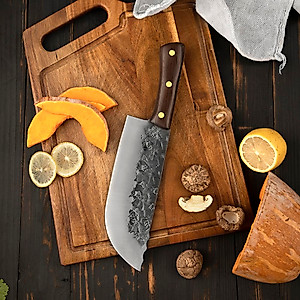 Seido Knives Nikuya Butcher Knife - 5Cr15mov High-Carbon Stainless Steel Precision Butcher Knife with Elegant Design