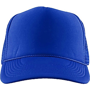 Trucker Roy Classic Foam Front Mesh Back Trucker Hat Baseball Cap Plastic Adjustable Snapback (One Size, Royal Blue)