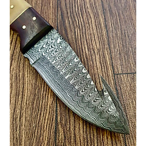 Poshland Handmade Damascus Steel 9 Inches Full Tang Skiner Knife (BC-1095)