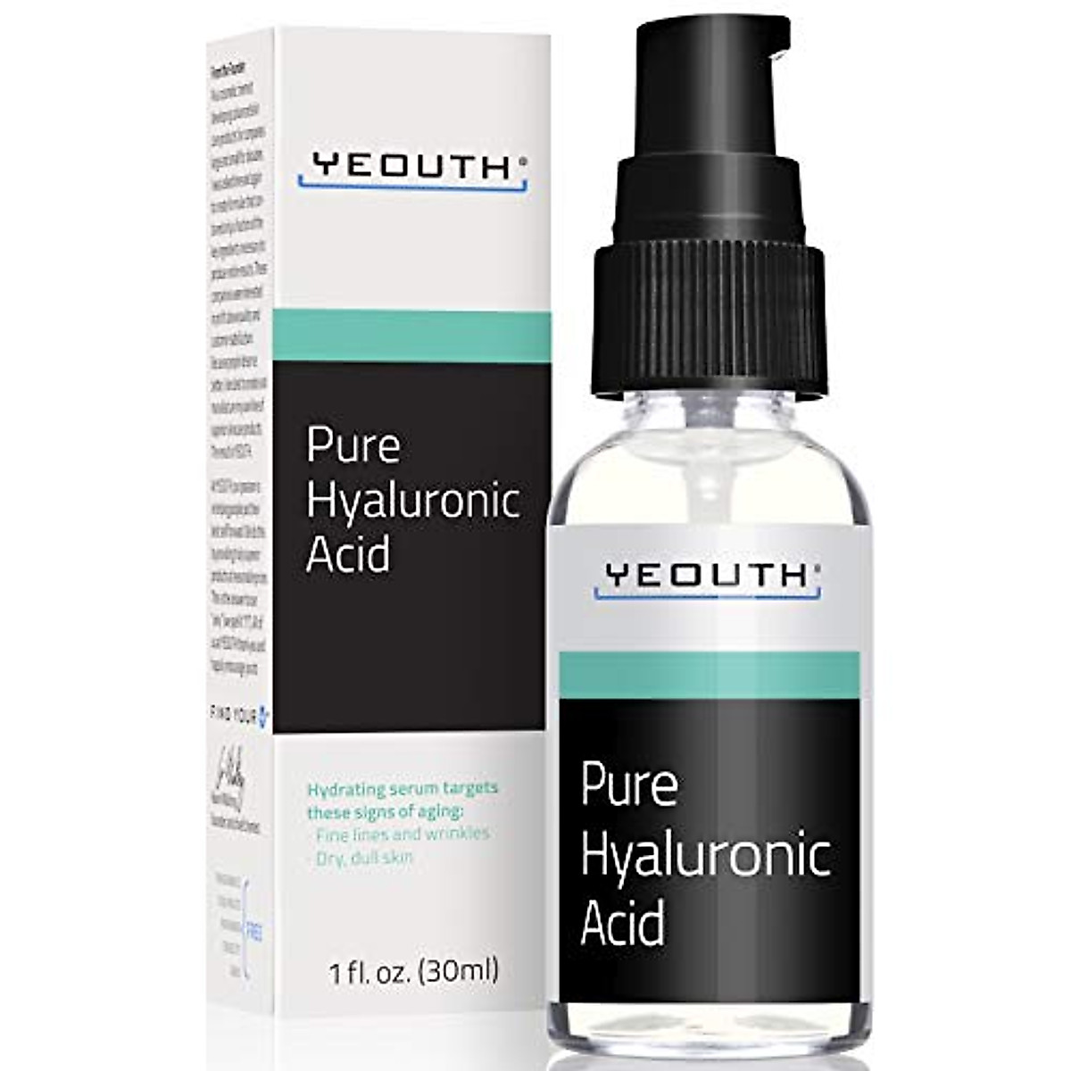100% Pure Hyaluronic Acid Serum for Face, Hydrating Serum for Wrinkles, Dark Spots & Dull Skin, Anti Aging Serum & Facial Skin Care Products, Face Serum for Women & Men, Face Care by YEOUTH