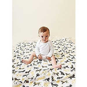 Mud Pie Labrador Retriever Print Muslin Baby Swaddle Blanket, 1 Piece