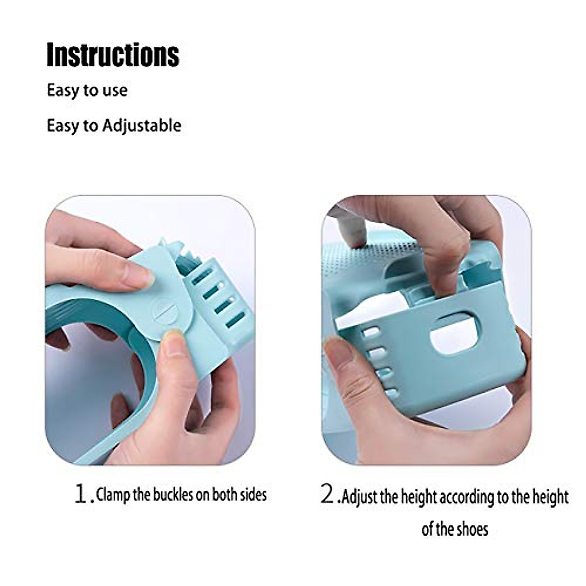 RISETEX Shoe Slots Organizer 12 Pack,Adjustable Shoe Stacker Space Saver, Double Deck Shoe Rack Holder Shoe Stack for Closet Organization,organizadores de zapatos,White (12, White)