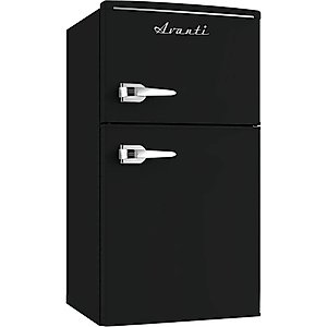 Avanti RMRT30X1B-IS Mini Fridge with Freezer 3 Cu. Ft. Capacity Retro-Styled for Home Office or Dorm, Manual Defrost and Adjustable Temperature, 3 Cu.Ft, Black