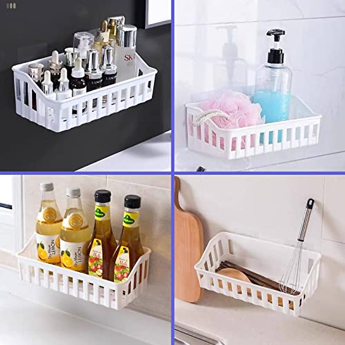 YeeBeny Shower Caddy Suction Cup Set Shower Shelf Shower Basket, rv shower caddy Powerful Heavy Duty Hold up to 22lbs, for Shampoo & Toiletries, Kitchen Bathroom Bedroom Organizer, 3-Pack