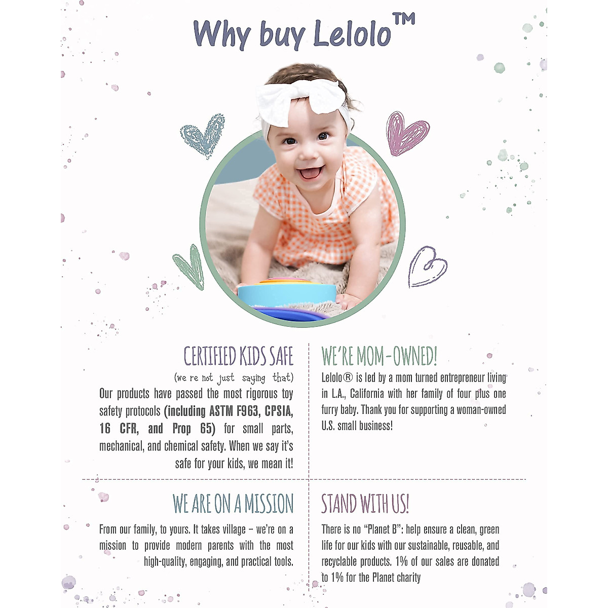 ANPEI Lelolo Silicone Baby to Toddler Rainbow Stacking Toy Silicone | from 0+ Months | Small