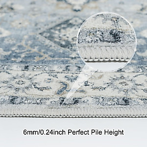 YOUFORTONG Washable 9x12 Area Rug: Rugs for Living Room Ultra Soft Carpet for Bedroom Waterproof Rug Non Slip Rugs for Hardwood Floors (Gray, 9x12)