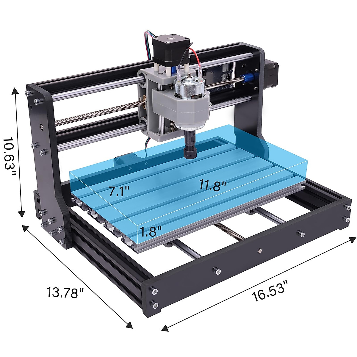 CNC Router Machine 3018 Pro, mcwdoit Simple Assembly Version, Desktop Wood Acrylic Plastic PCB MDF Engraving, 3 Axis with Offline Controller, Mill Bits, Working Area 11.8 * 7.1 * 1.8″