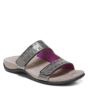 Vionic Nakia Women's Adjustable Slide Orthotic Sandals Pewter - 7.5 Wide