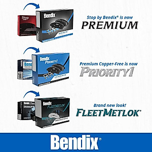 Bendix Fleet Metlok MKD1094FM Semi-Metallic Front Brake Pads for Select Models Chevrolet City Express, Nissan Frontier, LEAF, NV200, Pathfinder, Xterra, Suzuki Equator