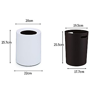 BESTonZON Stainless Steel Litter Box L Household Frosted Bathroom Office Wastebasket Room Colour White Bedroom Plain Waste for Can Garbage Trash Open Living Bin Stainless Steel Container