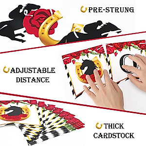 Kitticcino Off to the Races Banner Derby Day Horse Party Decorations Bachelorette Party Decor Rose Garland Derby Theme Party Supplies Derby Bridal Shower Decor