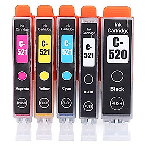 Hilitand Ink Cartridge ABS Printer Cartridge with Ink for Office, Schools, Trade Building Printing Photos, Test Papers, Documents (BK BK C M Y 5 Colors)