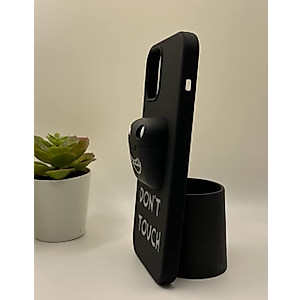 "Don't touch" iPhone 12 Pro Max case with Airpods holder