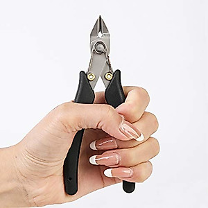 JEDIST Flush Cutter, Sprue Cutter, Micro Cutter, ESD Wire Cutter, Stainless Steel Cut Tools with Spring Silicone Handle for Electronics Jewelry Model Craft Soldering Metal Plastic(Jed-05ESD)