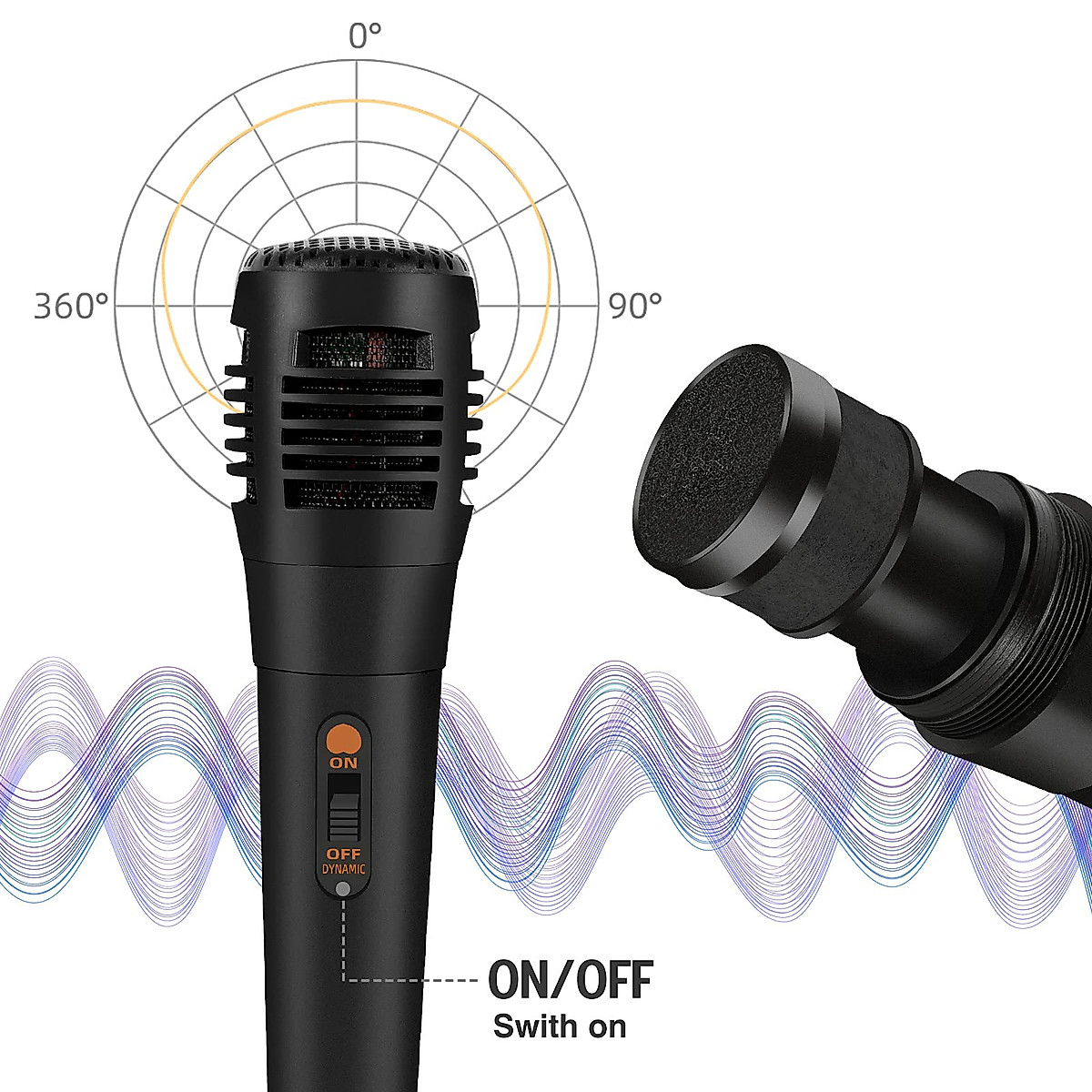 Fashion Boutique store Wired Dynamic Cardioid Microphone,Karaoke Microphone,Wired Handheld Sing Microsoft with On and Off Switch for Karaoke Machine,Karaoke,Live Vocal