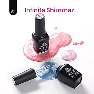 Beetles Pearl Gel Nail Polish Set 6 Colors Pearlescent Shell Glitter White Pink Blue Shimmer Mermaid Nail Gel Polish Soak Off Uv Led Gel Polish Swirl Thread Effect DIY Manicure Art