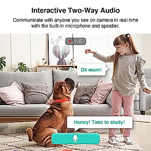 BOTSLAB Smart Pan Tilt Camera, 2K WiFi Indoor Home Security Dome Camera with Human and Motion Detection, Night Vision Baby Monitor, Compatible with Alexa