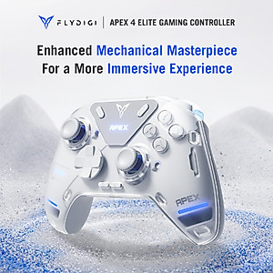 FLYDIGI APEX 4 Wireless PC Controller Forceflex Joystick Forceadapt Trigger 1000Hz Report Rate Full-Color LCD Display 1500mAh Battery Stereo Vibration PC/NS/TV/Android/Laptop