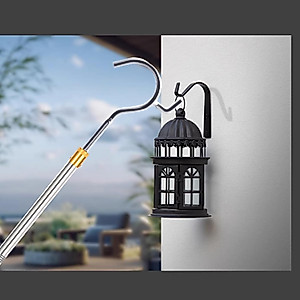 Clothes Hook Pole, Adjustable from 28 inches to 74 inches, Sponge Handle,Pick up Clothes from high Places,Closet Coat Rack Hook Rod, Used for Blinds Closets Ceilings, Strong Yet Lightweight.