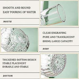 Bedside Carafe with Cup, Bedside Carafe and Glass set for Bedroom Night, Glass Water Carafe, Bedside Water Dispenser (33 OZ)