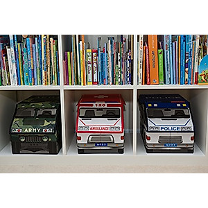 Clever Creations Kids Collapsible Storage Organizer and Ottoman, Perfect Vehicle Themed Toy Chest for Storing Books, Shoes, Games and More, Camo Truck