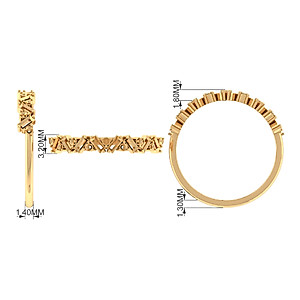 Natural Black Spinel Half Eternity Ring for Women, Aaa Quality, August Birthstone, 14K White Gold, Size:US 7.00