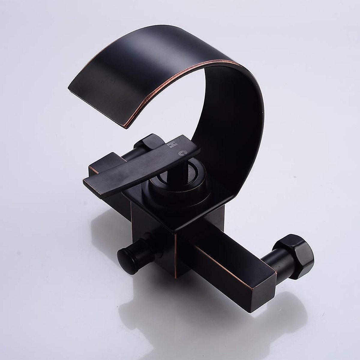 Wovier Oil Rubbed Bronze Waterfall Wall mount Bathtub Faucet,Single Handle Tub & Shower Mixer with Hand Held Shower Set,Black