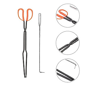 Cabilock Briquettes Hook 1 Set Briquette Tongs Iron Log Pigtail Charcoal Tong