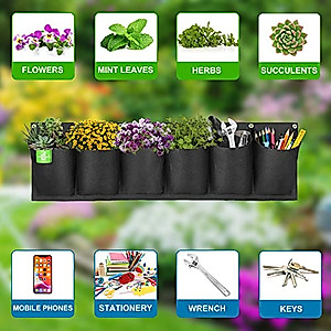 ANGTUO Hanging Wall Planters for Indoor Plants 6 Pockets New Upgraded Vertical Planter Plant Hanger for Hanging Garden Home Decoration