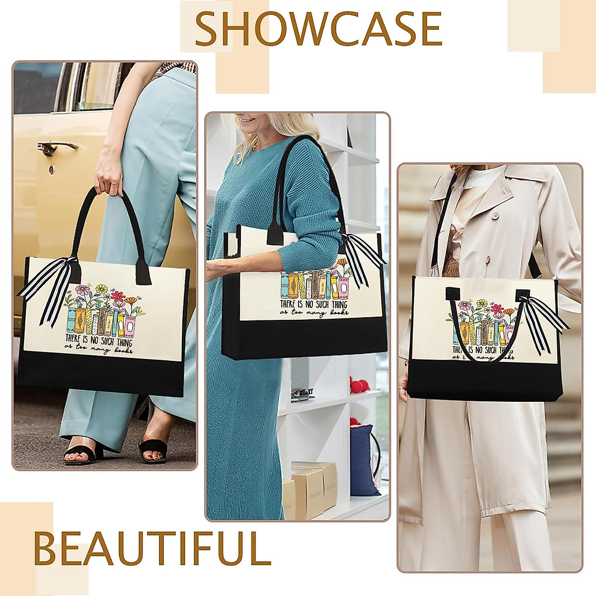 GemsLives Canvas Tote Bag Gifts for Book Lovers,Book Lovers Gifts - Birthdays Tote Bag for Book Lovers, Librarians, and Readers - Perfect for Bookish Gifts