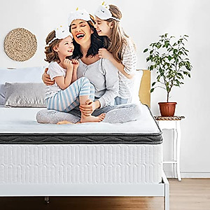 Oleesleep 13 Inch Dual Layered Gel Hybrid Memory Foam Mattress, CertiPUR-US Certified, Gray, King