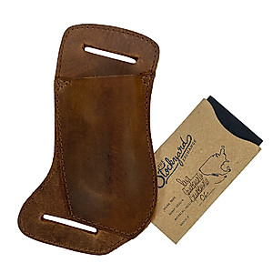 Valhalla Gear, Horizontal Knife Holster Handmade from Full Grain Leather - Multitool Holder, Tool Case, Camping & Outdoor Accessories :: Bourbon Brown
