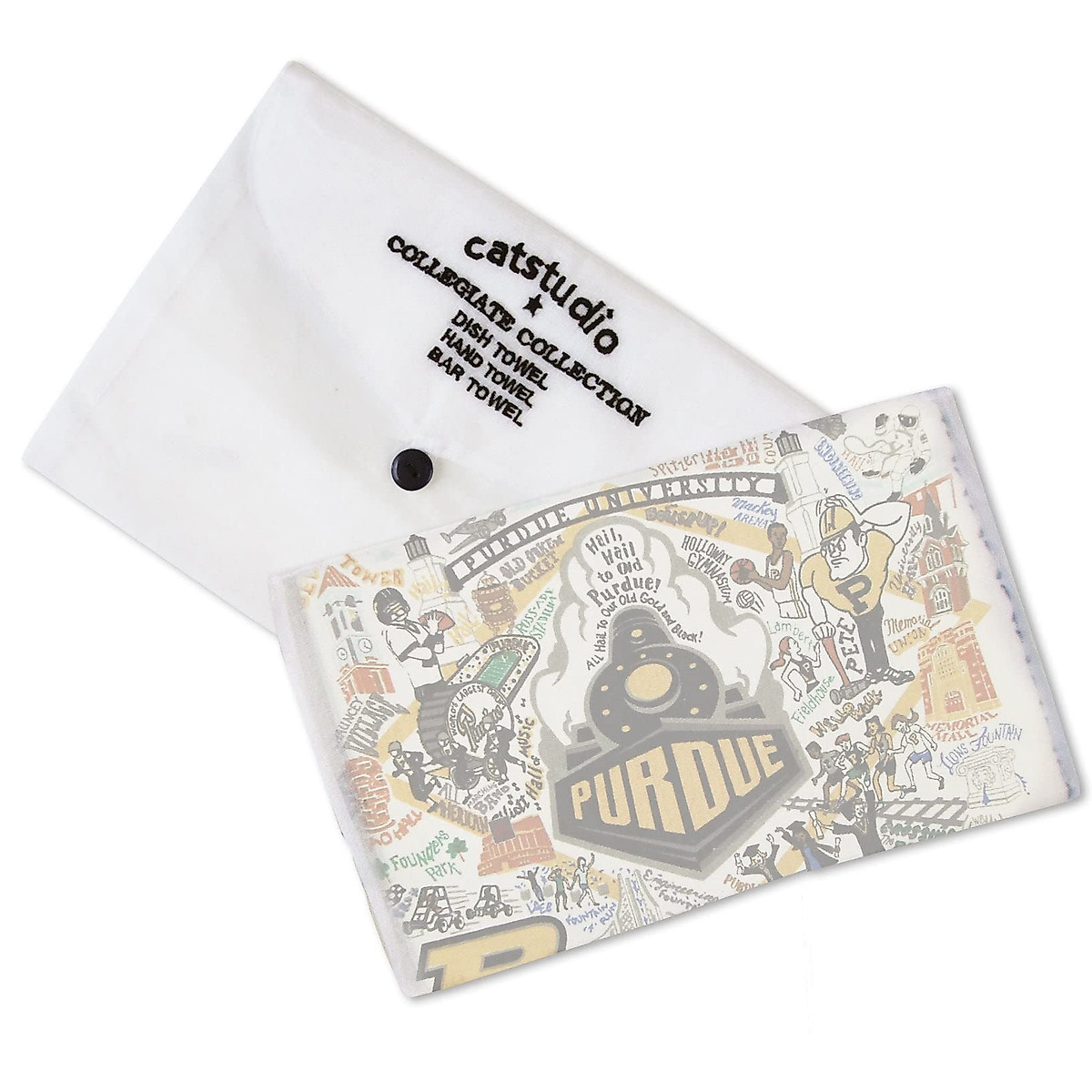 Catstudio Dish Towel, Purdue University Boilermakers Hand Towel - Collegiate Kitchen and Tea Towel for Purdue Fans - Perfect Graduation Gift, Gift for Students, Parents and Alums