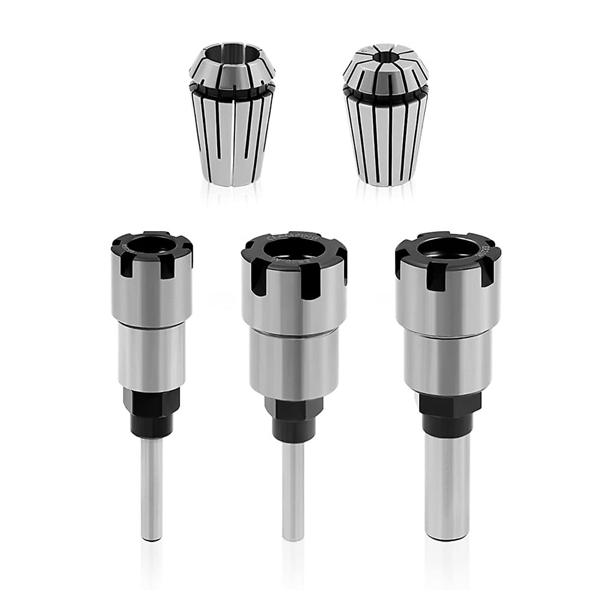 KASCLINO 1/4" Shank Router Bit Collect Extension Chuck Converter Adapter, Convert 1/2-Inch & 1/4-Inch Shank Bits with ER20 Spring Collet, ER20 M Type Wrench Spanner(Size:ER20-1/4)